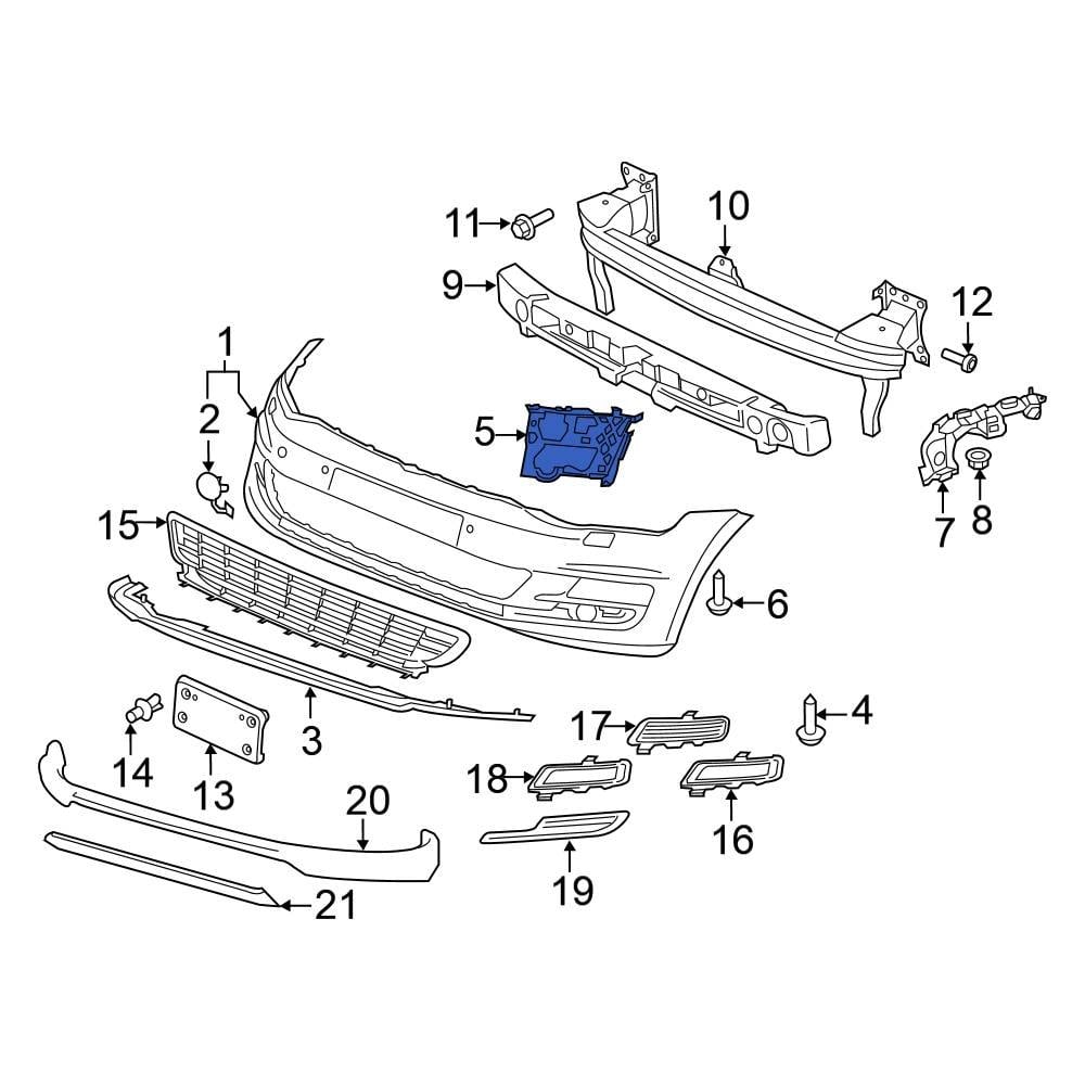 Volkswagen OE 5GM807724 - Front Right Bumper Cover Support Rail
