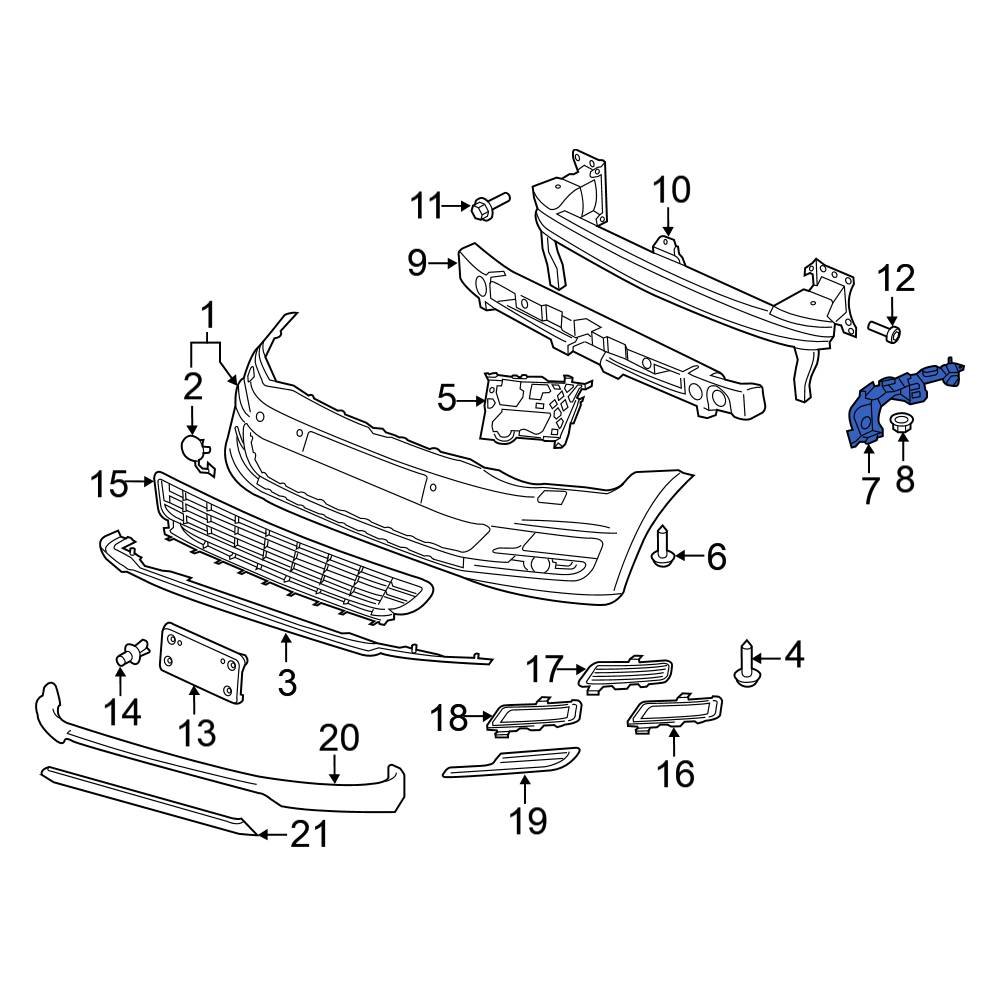 Volkswagen OE 5GM807049 - Front Left Bumper Guide