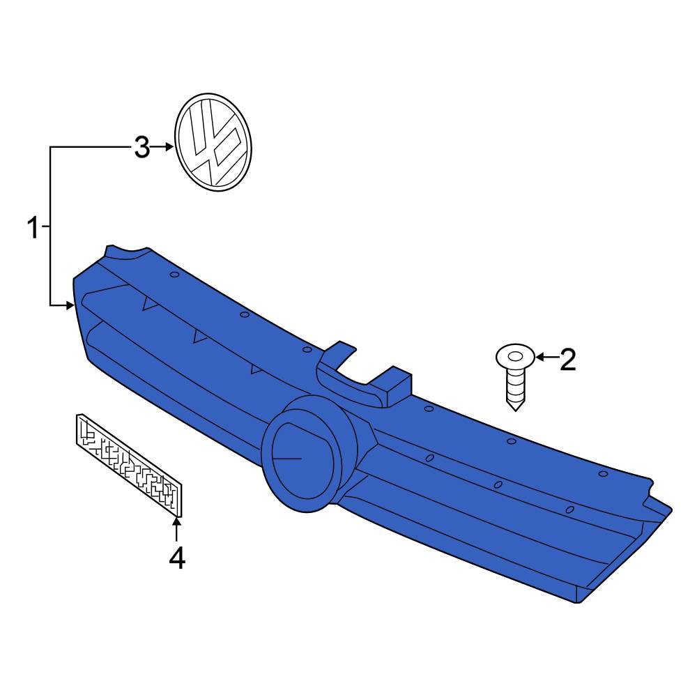 Volkswagen OE 5G0853651ARVBL - Front Upper Grille
