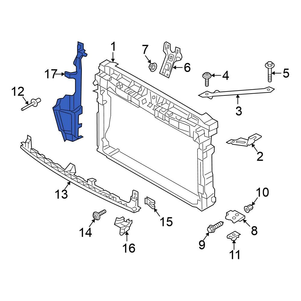 Volkswagen OE 5G0121284N - Front Right Radiator Support Baffle