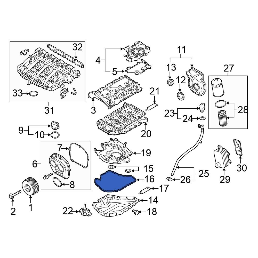 Volkswagen OE 06K103649J - Lower Engine Oil Pan Gasket