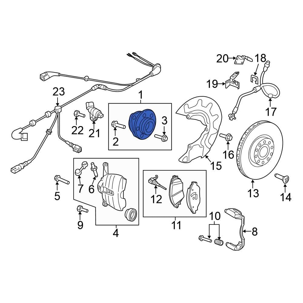 Volkswagen OE 8V0498625 - Front Wheel Bearing and Hub Assembly