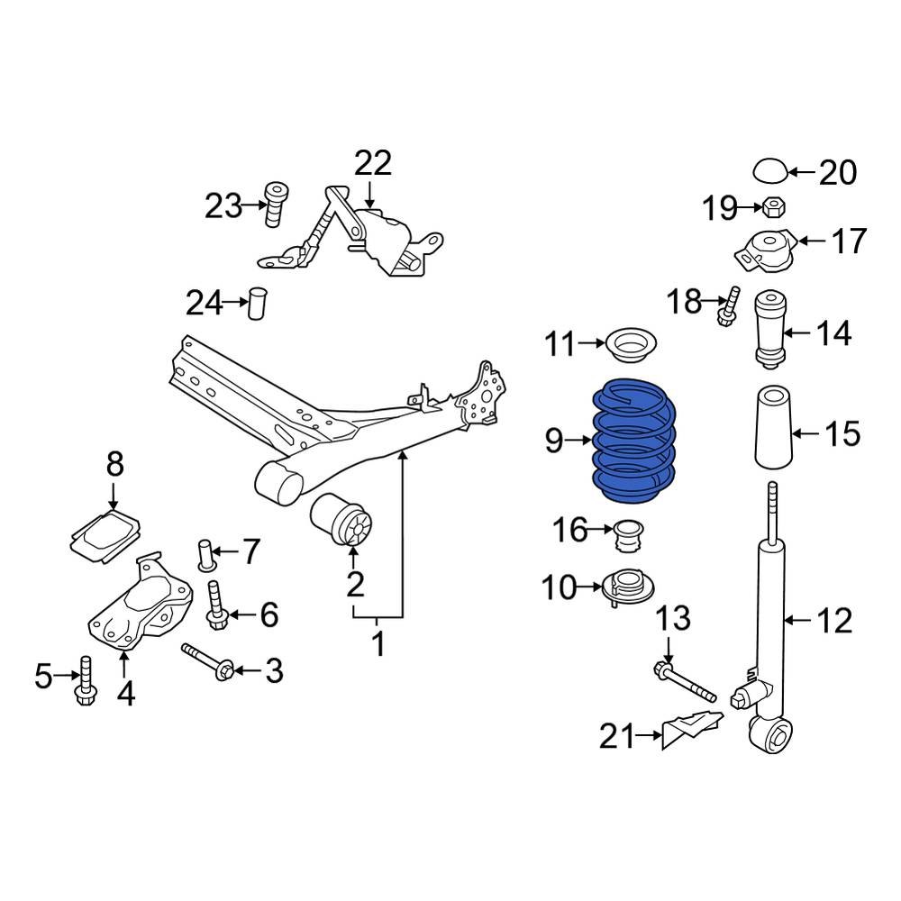 Volkswagen OE 5QM511121AH - Rear Coil Spring
