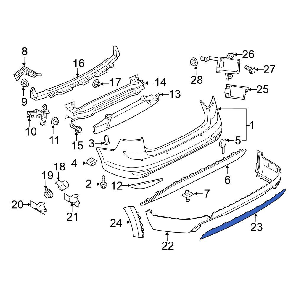 Volkswagen OE 5GM807434B9B9 - Rear Outer Valance Panel