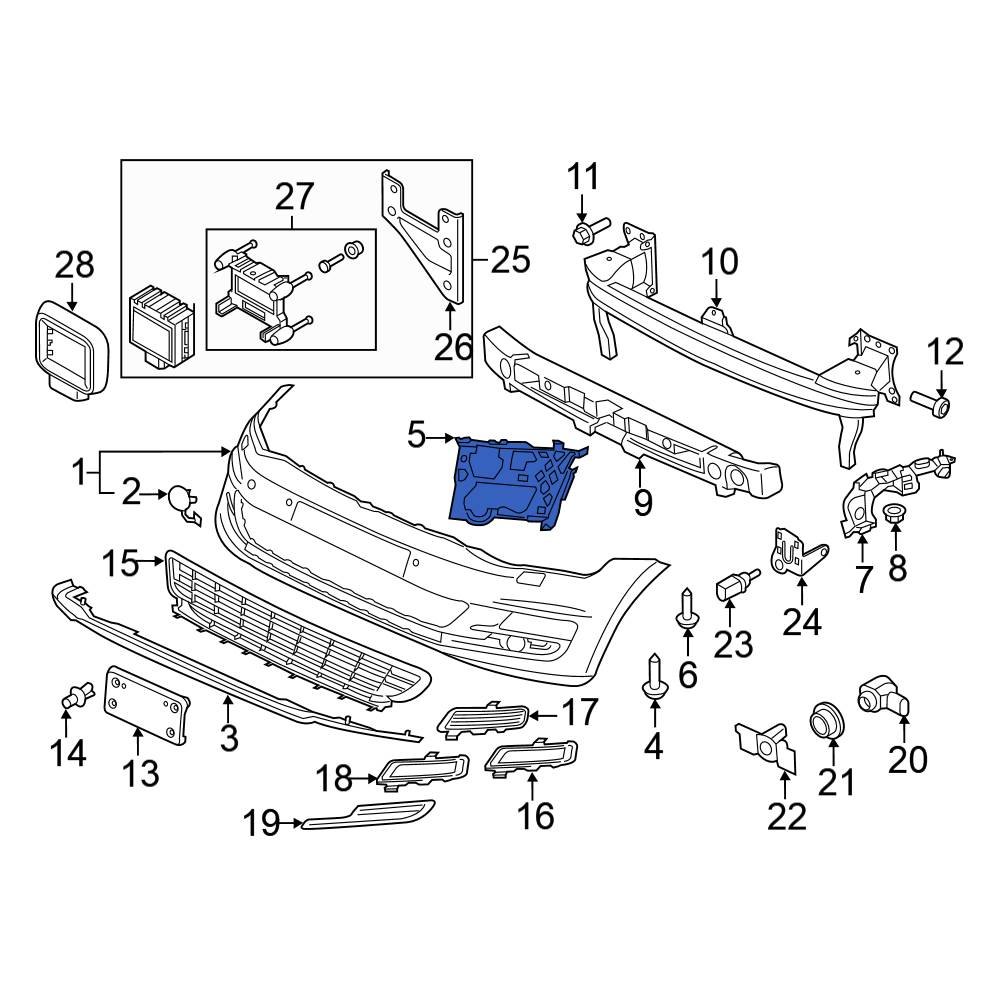 Volkswagen OE 5GM807723 - Front Left Bumper Cover Support Rail