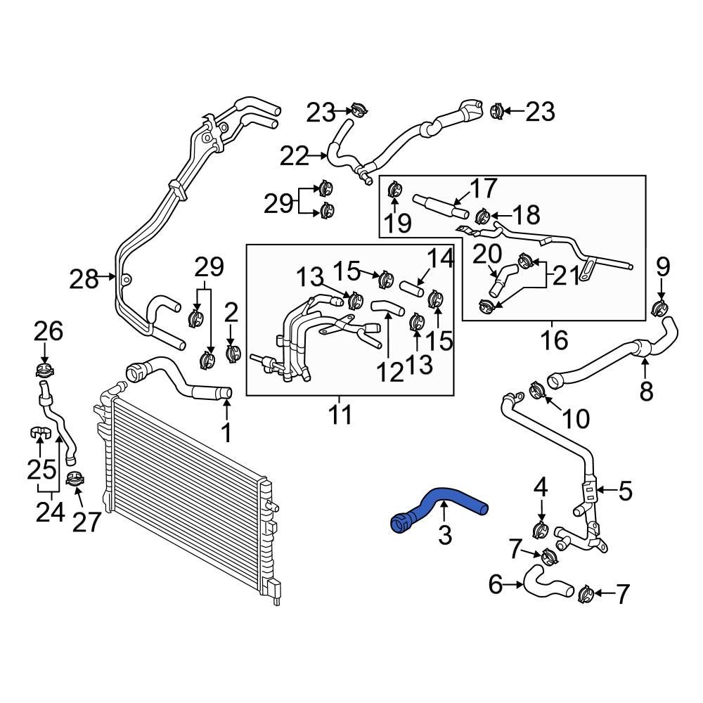 Volkswagen OE 5Q0122051BL - Lower Intercooler Hose