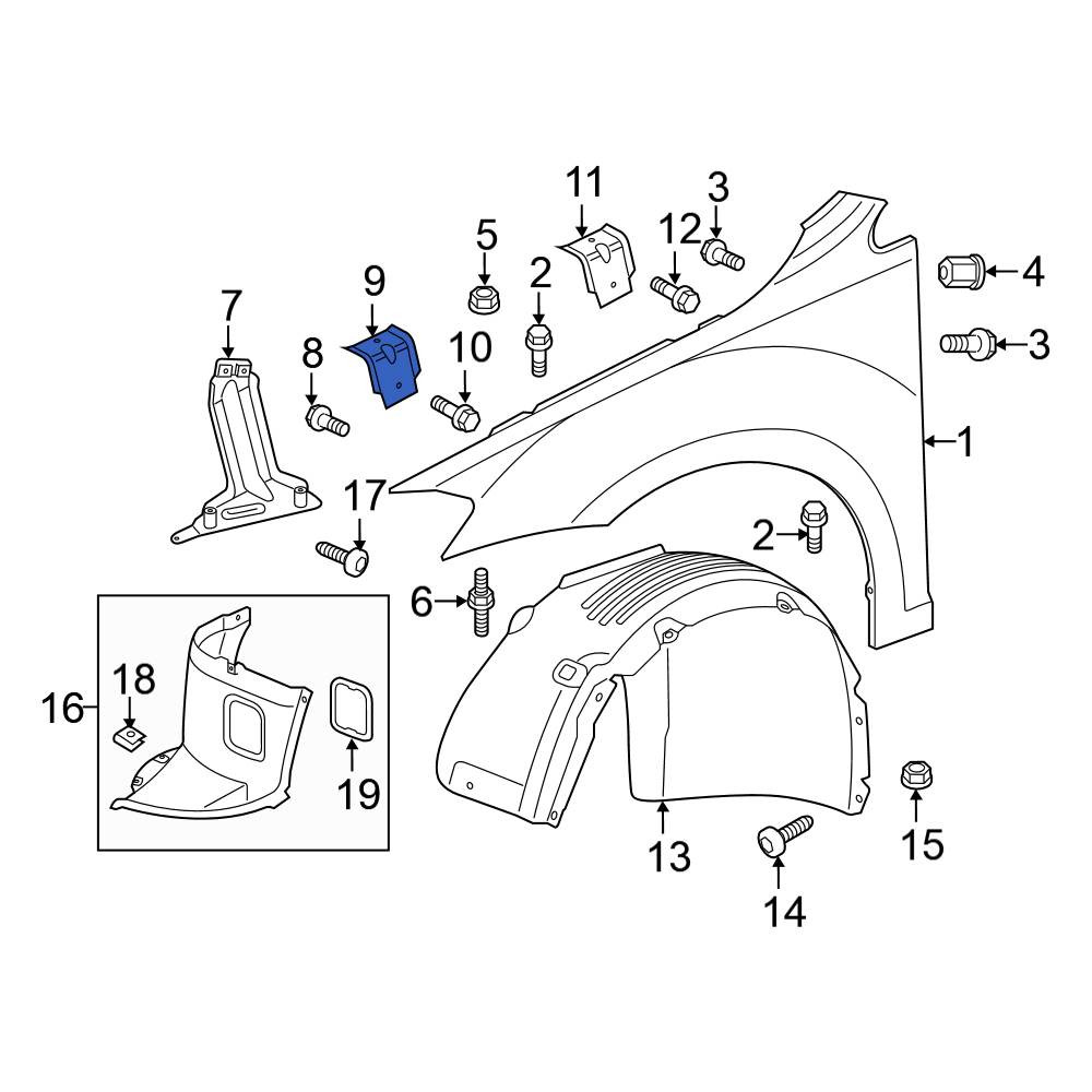 Volkswagen OE 5G0809561 - Front Fender Bracket