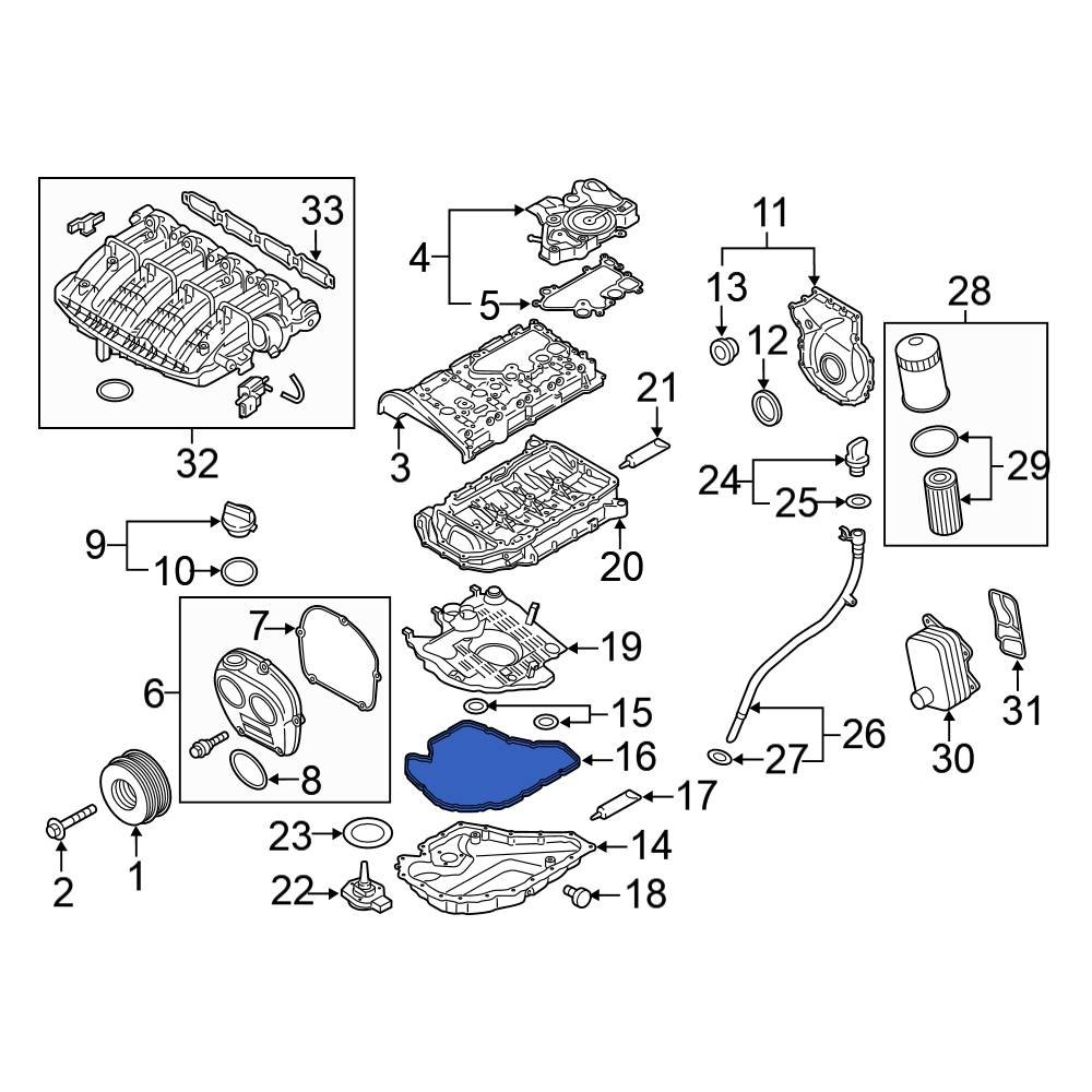 Volkswagen OE 06K103649J - Lower Engine Oil Pan Gasket