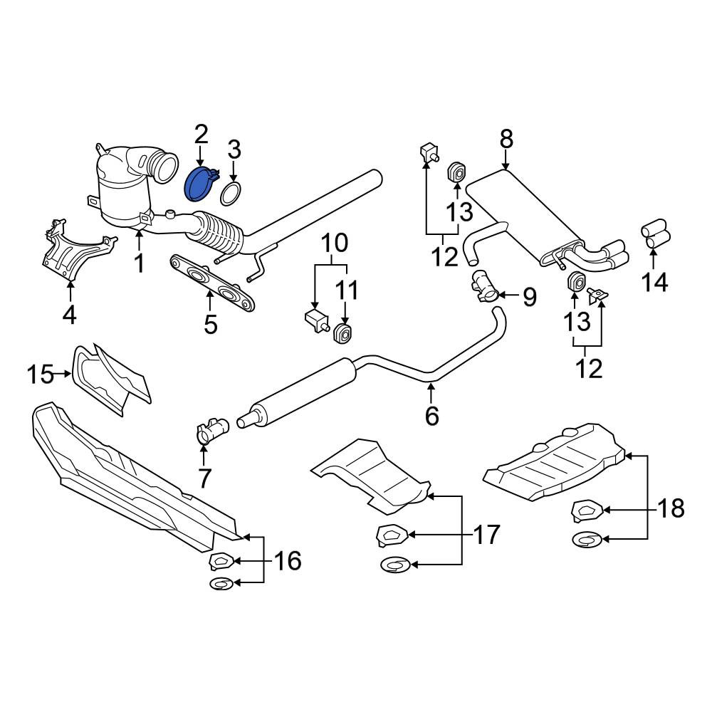 Volkswagen OE 5Q0253725G - Catalytic Converter Clamp