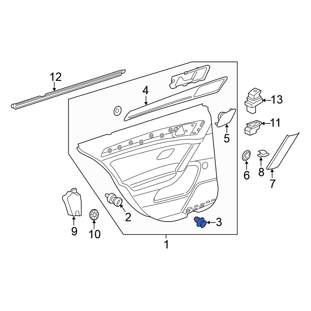 Volkswagen OE 5G0868563 - Lower Door Interior Trim Panel Retainer