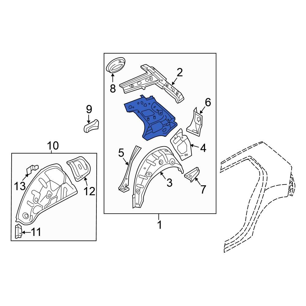 Volkswagen OE 5G4809843 - Rear Left Outer Quarter Panel