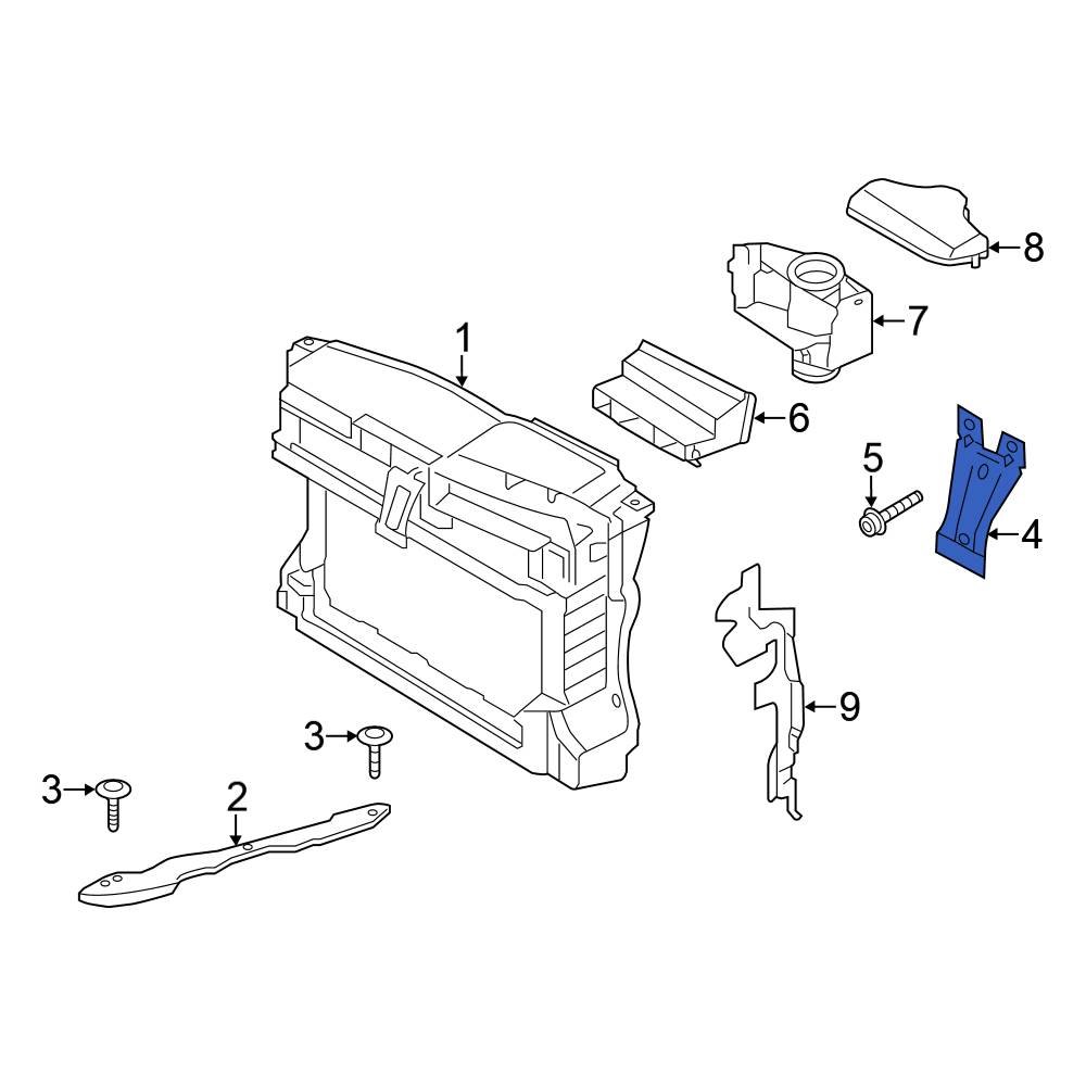 Volkswagen OE 5K0805567A - Front Radiator Support Panel