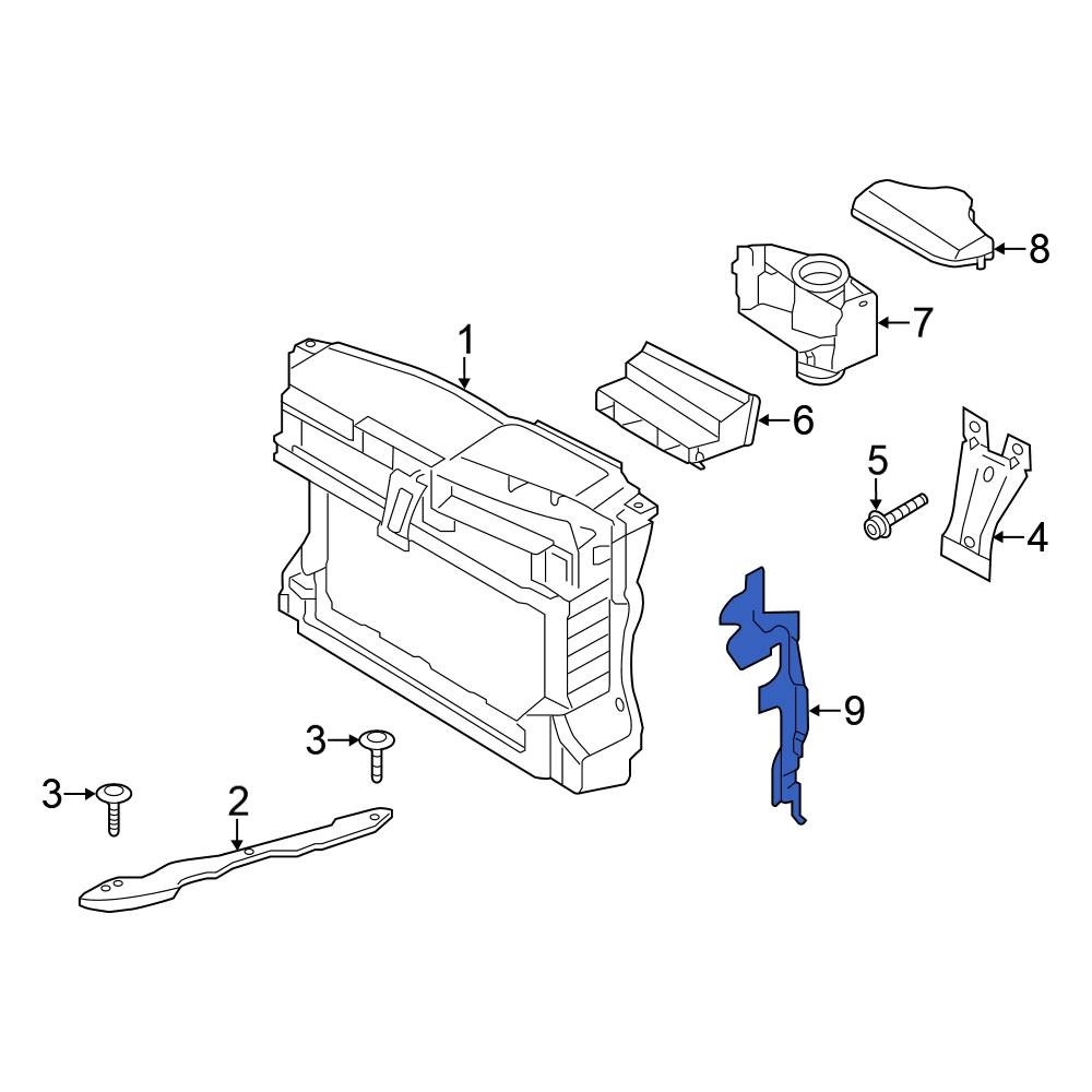 Volkswagen OE 5K0121283C - Front Left Radiator Support Air Deflector