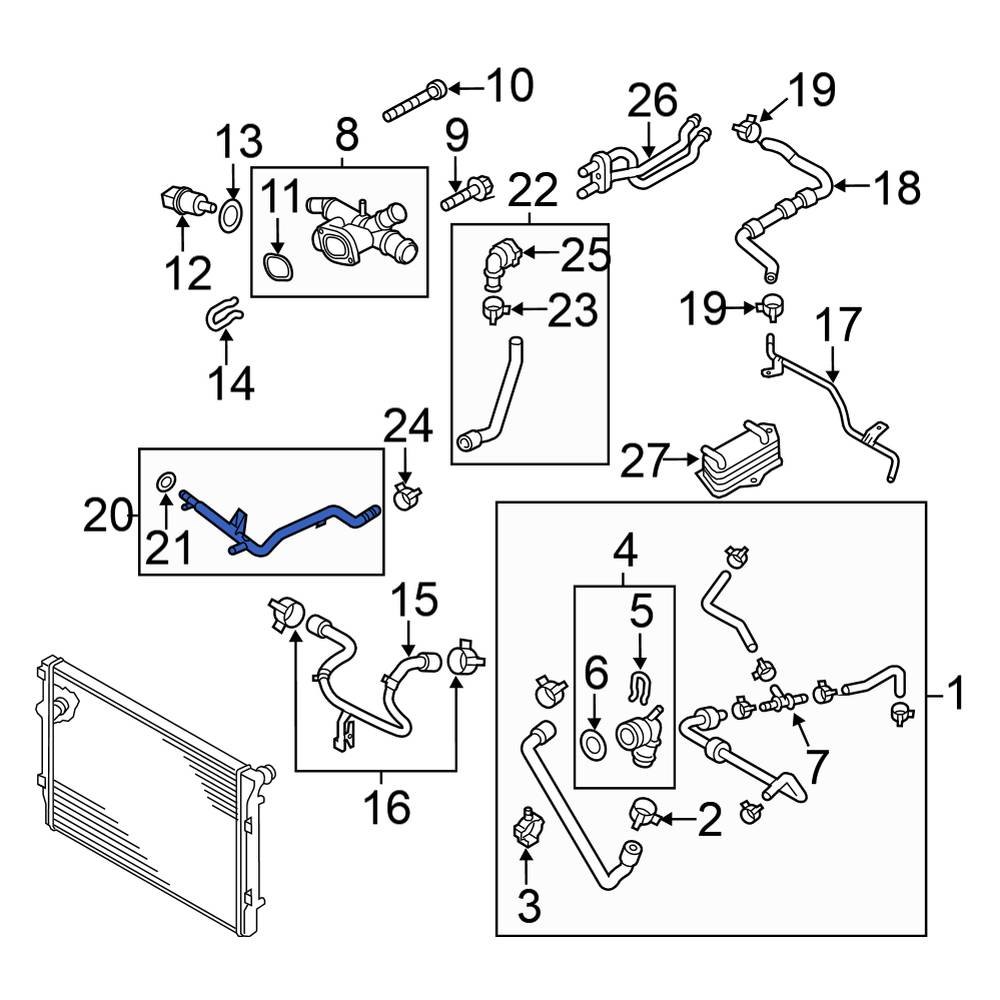 Volkswagen OE 03L121065T - Engine Coolant Pipe