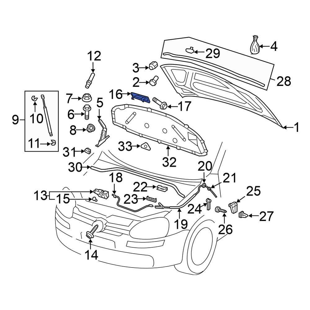 Volkswagen OE 1Q0823480 - Hood Safety Catch