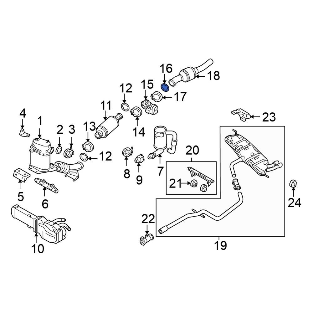 Volkswagen OE 1K0253115AE - Rear Catalytic Converter Gasket
