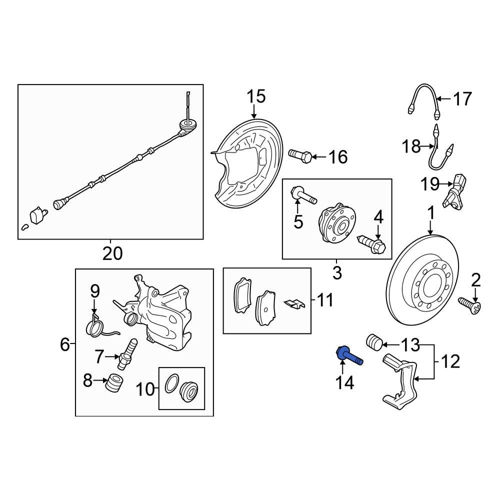 Volkswagen OE WHT010085 - Disc Brake Caliper Anchor Plate Bolt