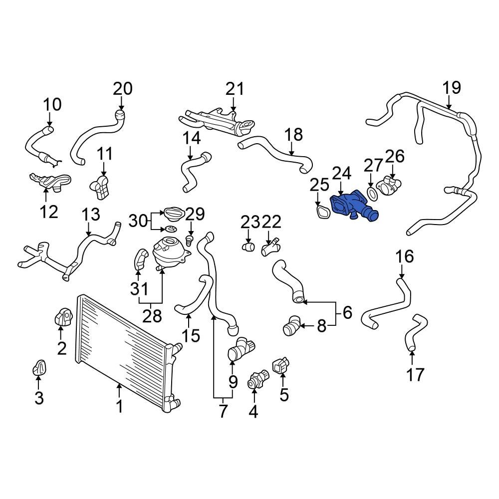 Volkswagen OE 038121132C - Engine Coolant Outlet Flange