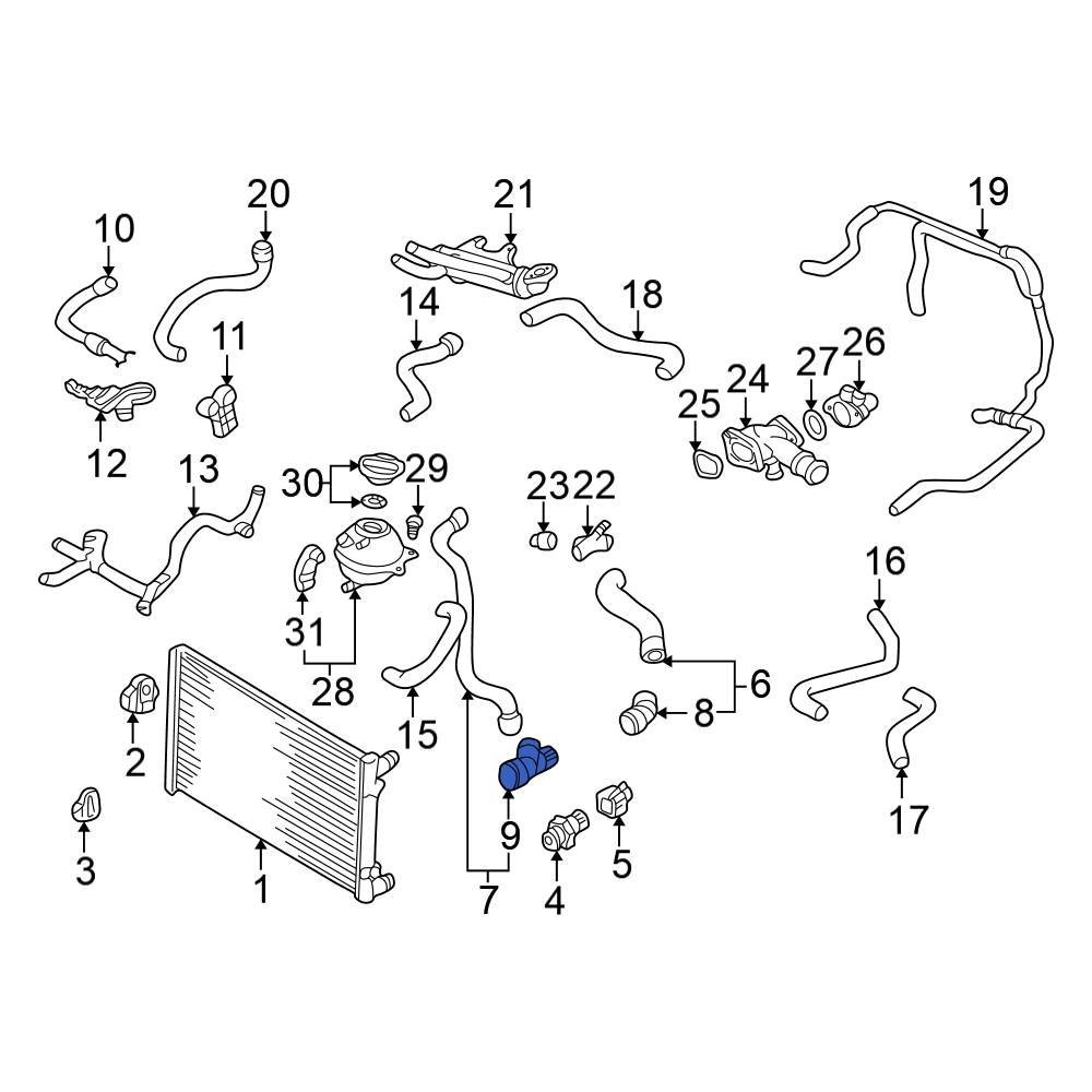 Volkswagen OE 6Q0122291F - Radiator Coolant Hose Adapter