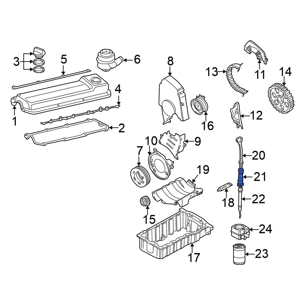 Volkswagen OE 06A103663C - Upper Engine Oil Dipstick Tube