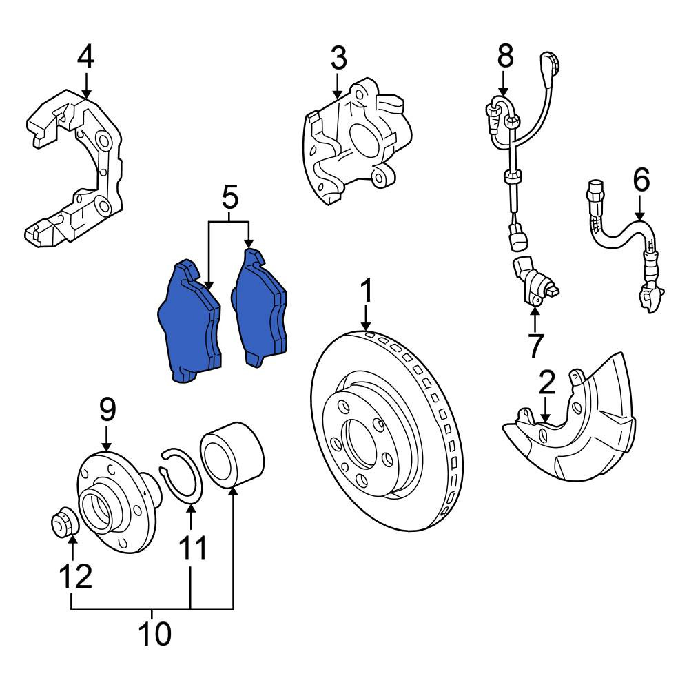 Volkswagen OE 1J0698151K - Front Disc Brake Pad Set