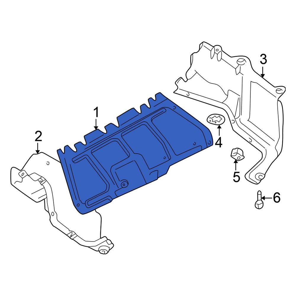 Volkswagen OE 1J0825237R - Front Radiator Support Splash Shield