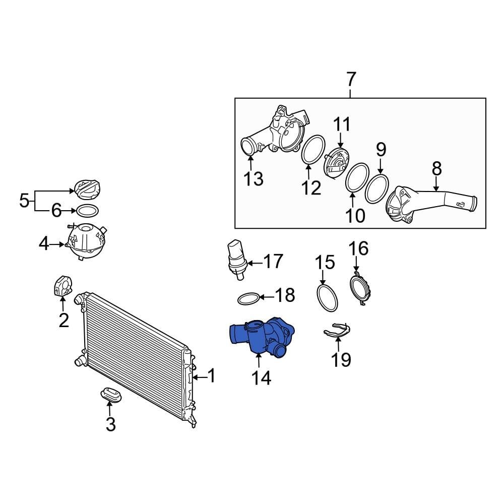 Volkswagen OE 07K121133E - Engine Coolant Outlet Flange