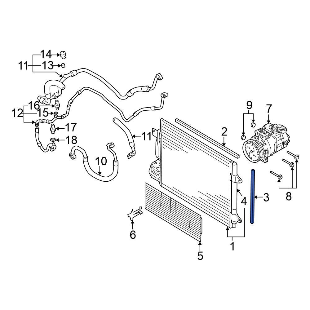 Volkswagen OE 321819017 - Upper HVAC Heater Core Seal