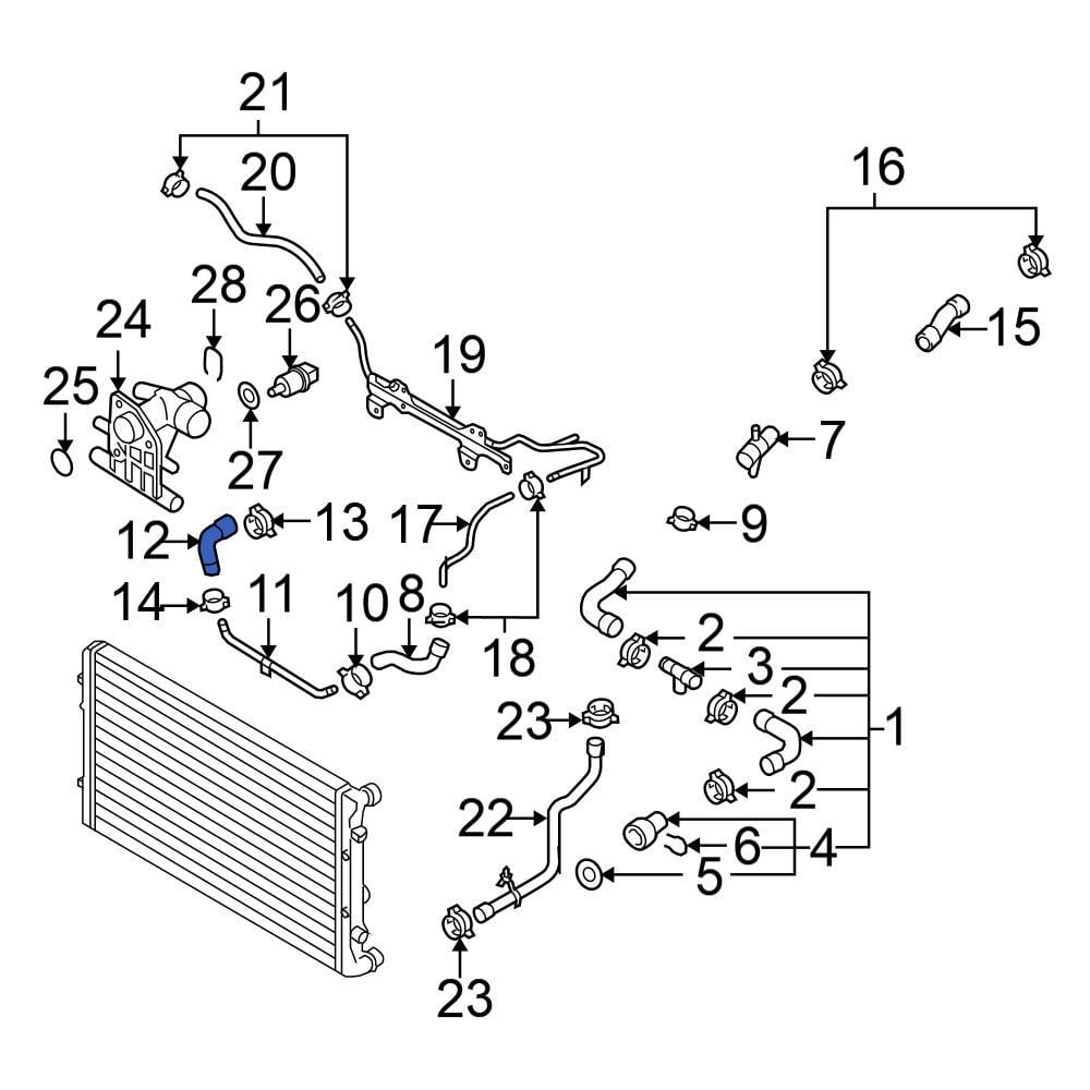 Volkswagen OE 1K0122101DK - Upper Radiator Coolant Hose