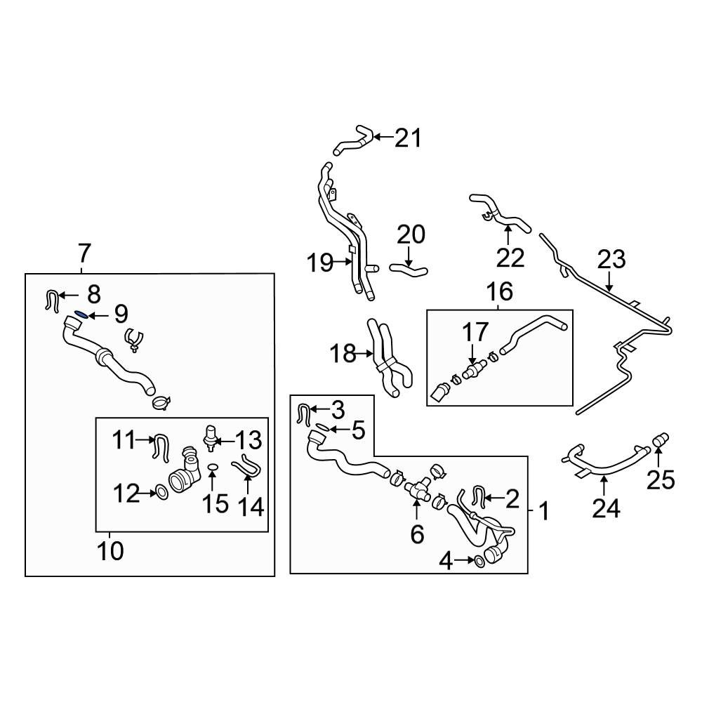 Volkswagen OE 4E0121666 - Radiator Coolant Hose Seal