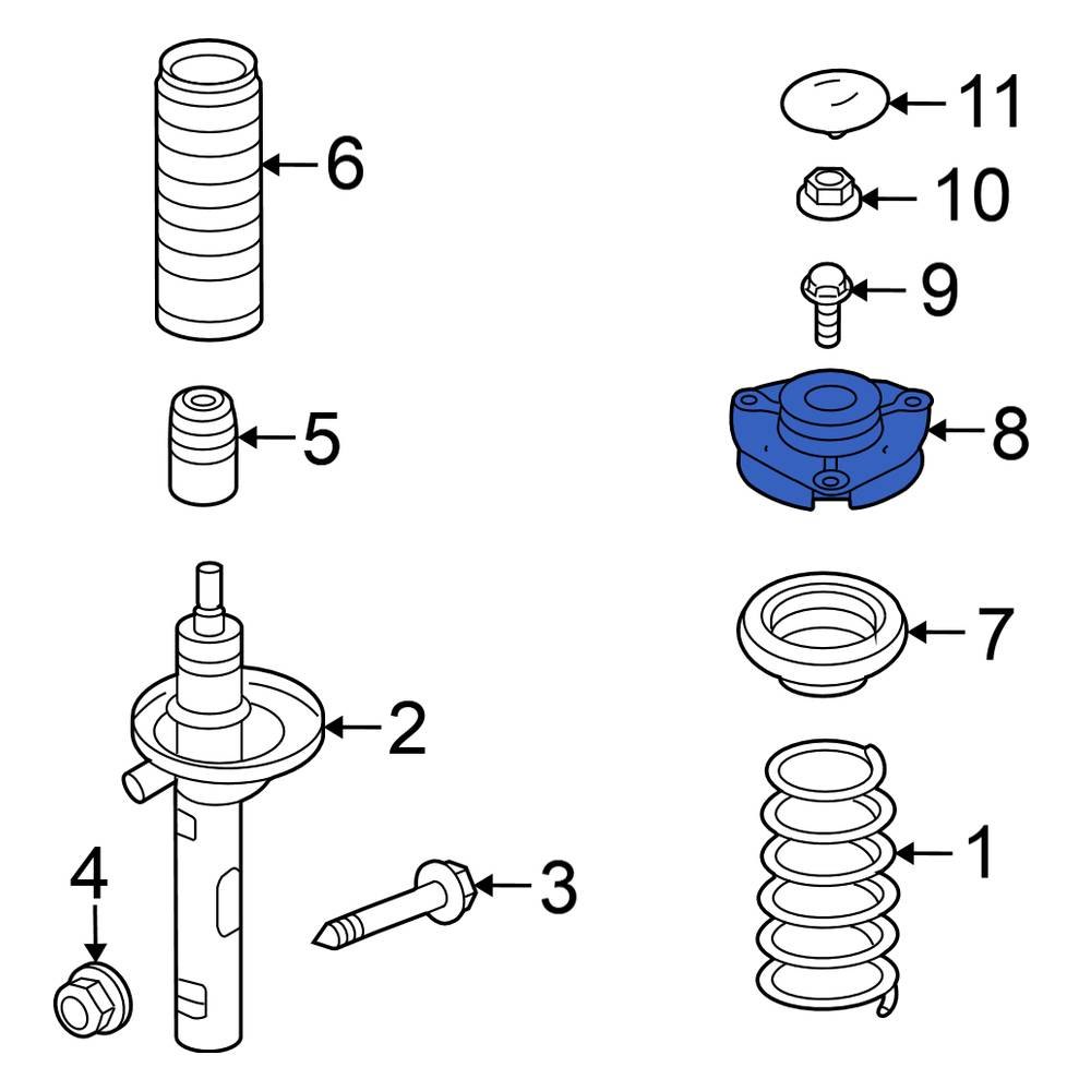 Volkswagen OE 1K0412331B - Front Suspension Strut Mount