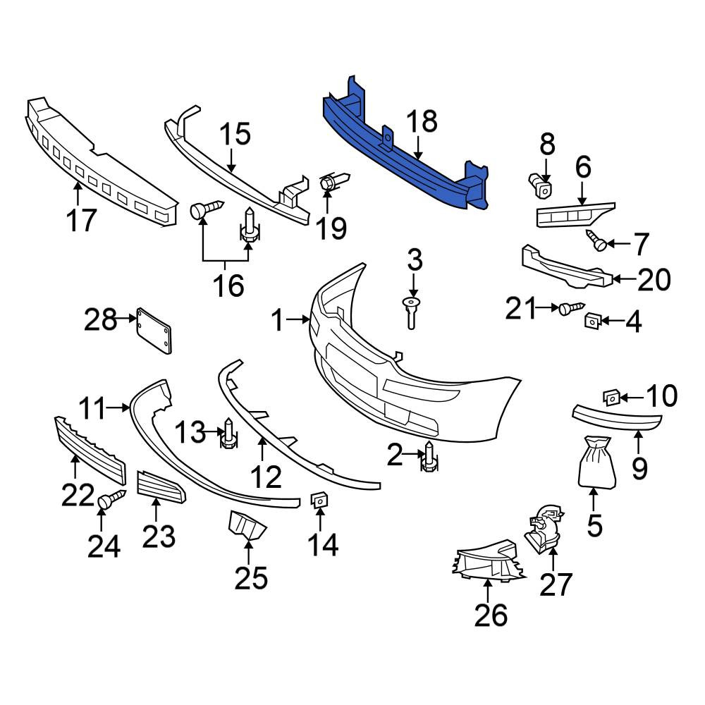 Volkswagen OE 1K5807109E - Front Bumper Impact Bar