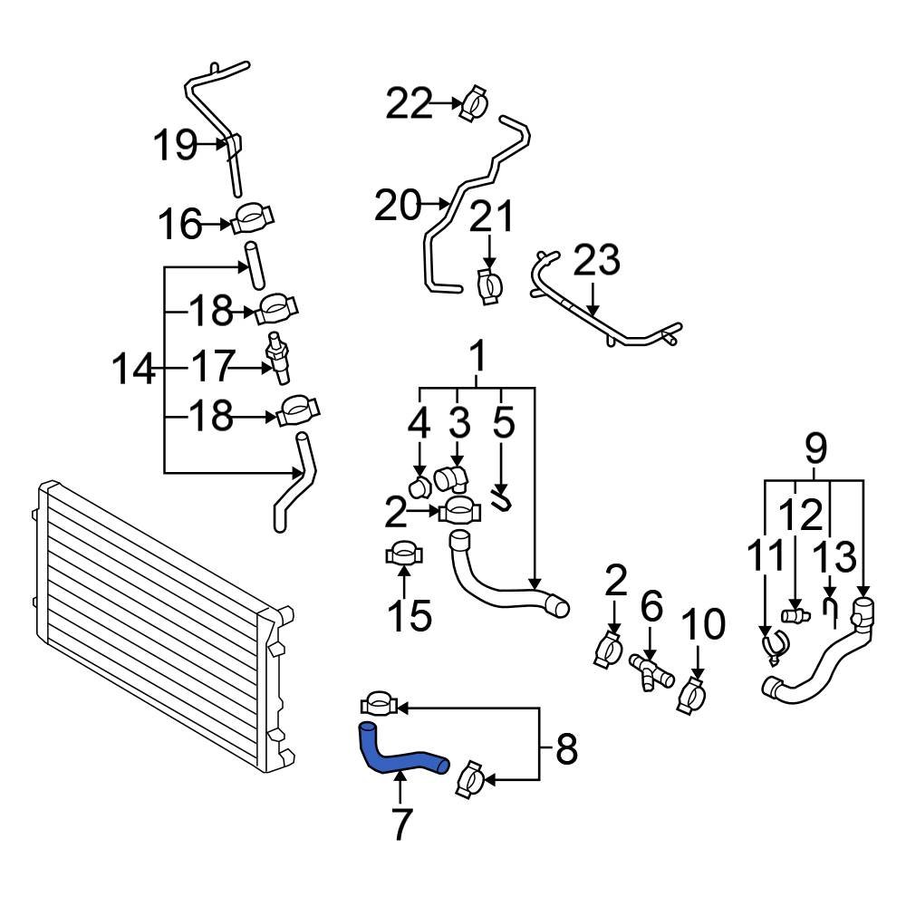 Volkswagen OE 06F121065J - Front Engine Coolant Pipe