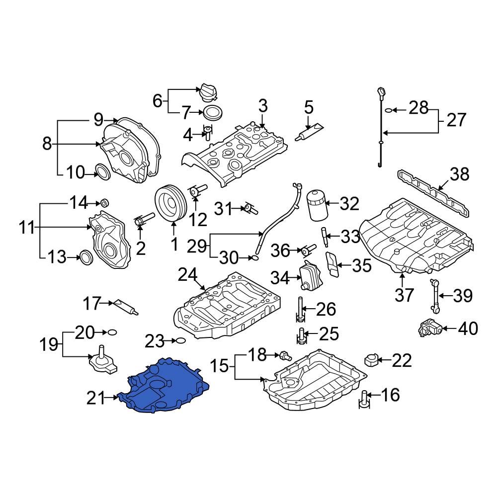 Volkswagen OE 06J103138F - Engine Oil Sump Windage Tray