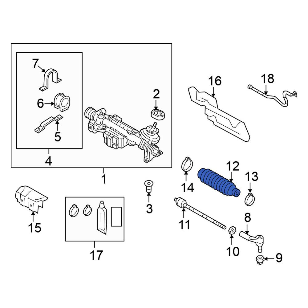 Volkswagen OE 1K0423831B - Rack and Pinion Bellows