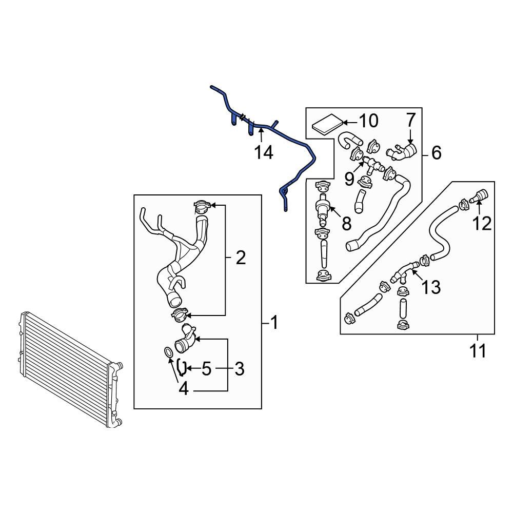 Volkswagen OE 07K121065P - Engine Coolant Pipe