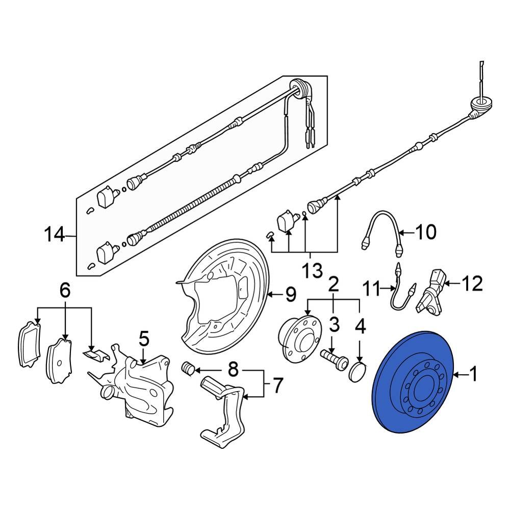 Volkswagen OE 5Q0615601G - Rear Disc Brake Rotor
