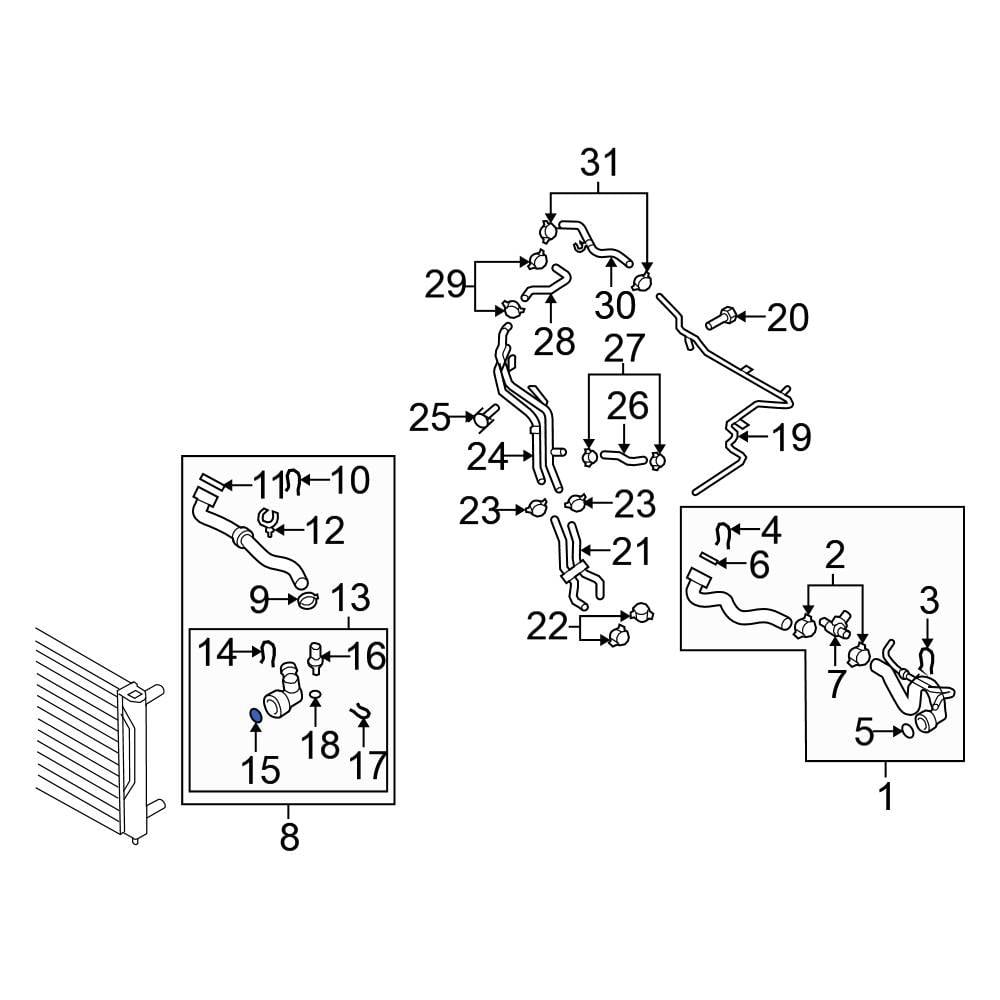 Volkswagen OE 4E0121666 - Radiator Coolant Hose Seal