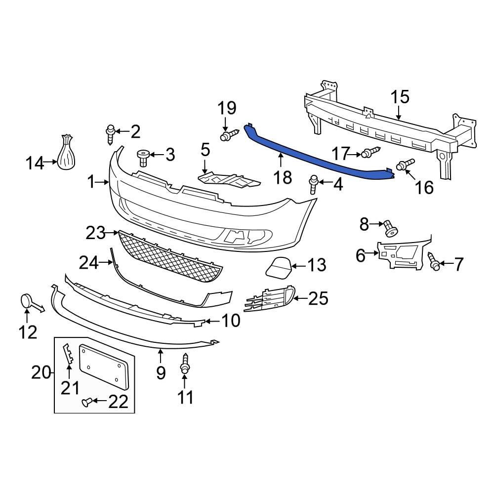 Volkswagen OE 5K0807651D - Front Bumper Cover Reinforcement