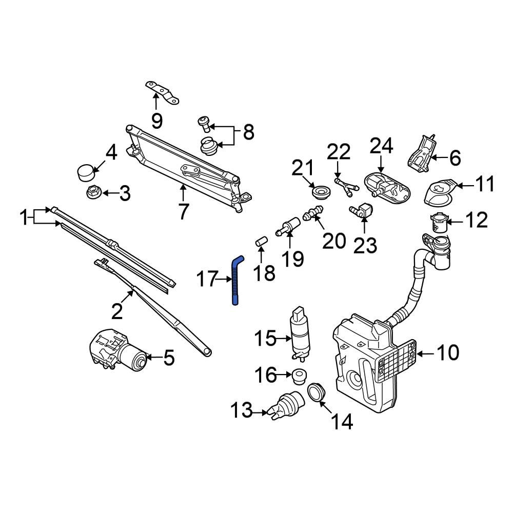 Volkswagen OE 1J0955751D - Rear Liftgate Washer Hose