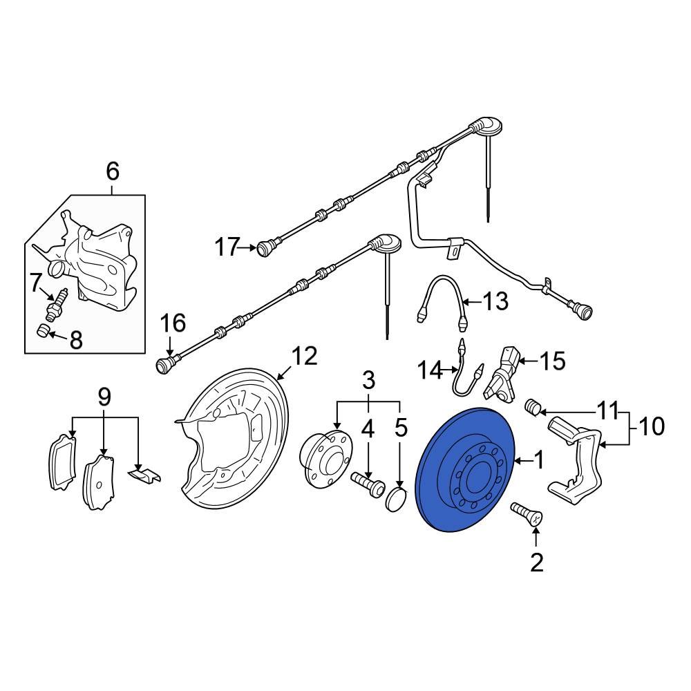 Volkswagen OE 5Q0615601G - Rear Disc Brake Rotor