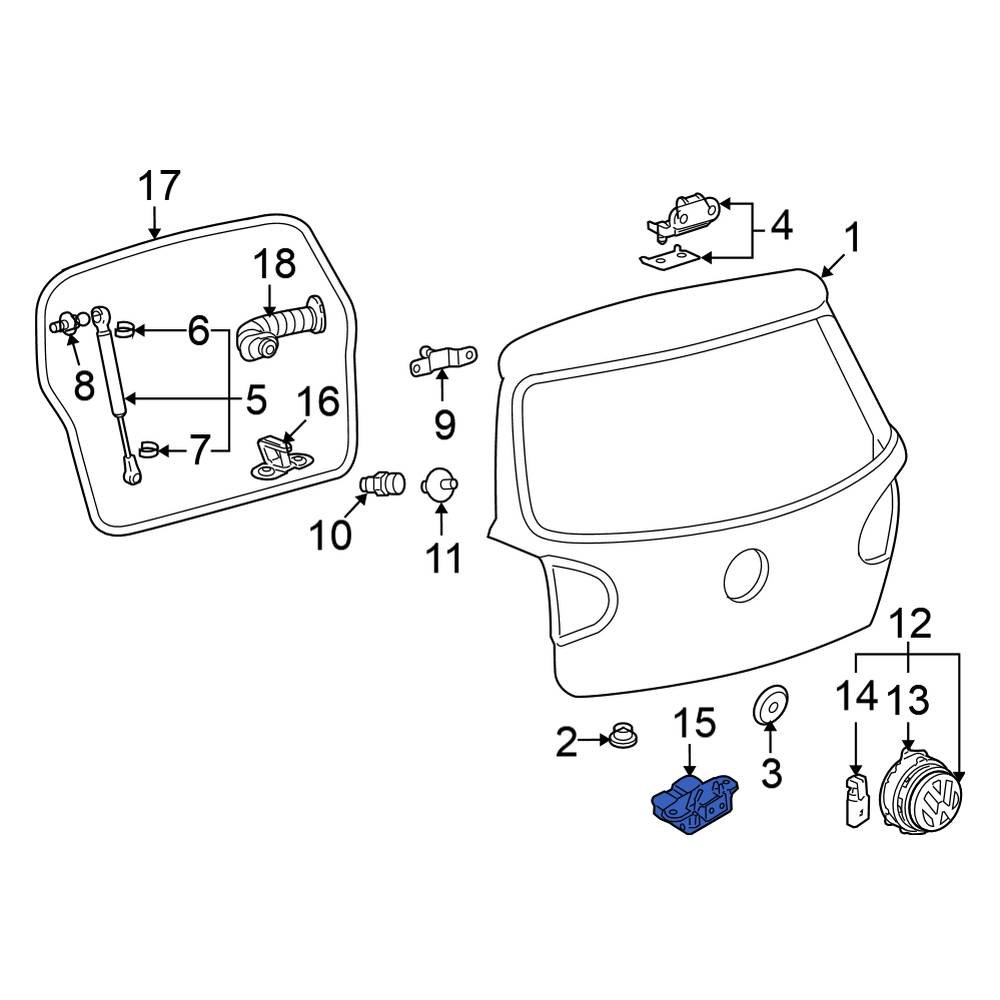 Volkswagen OE 5K0827505C9B9 - Rear Liftgate Latch