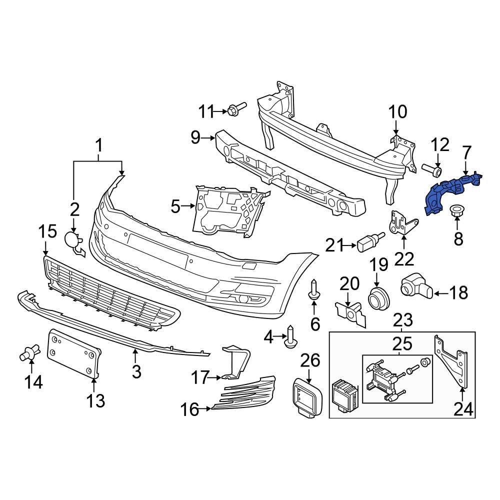 Volkswagen OE 5GM807050 - Front Right Bumper Guide