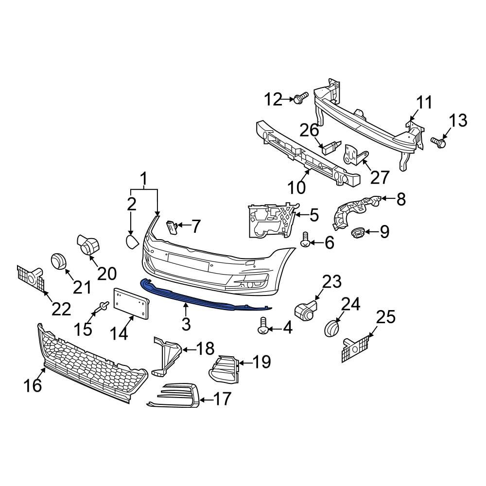 Volkswagen OE 5GM805915D9B9 - Front Lower Spoiler