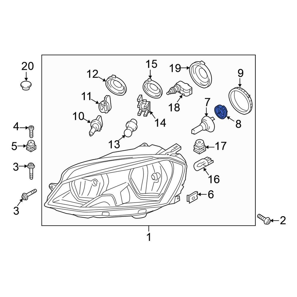 Volkswagen OE 5K0941109C - Headlight Retaining Ring