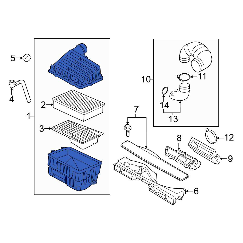 Volkswagen OE 5QM129607A - Air Filter and Housing Assembly