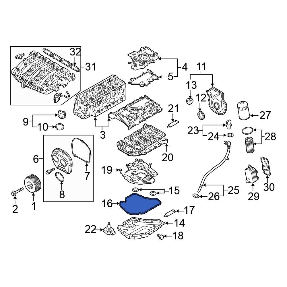 Volkswagen OE 06K103649J - Lower Engine Oil Pan Gasket