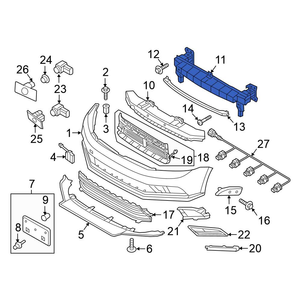 Volkswagen OE 5C6807109B - Front Bumper Impact Bar