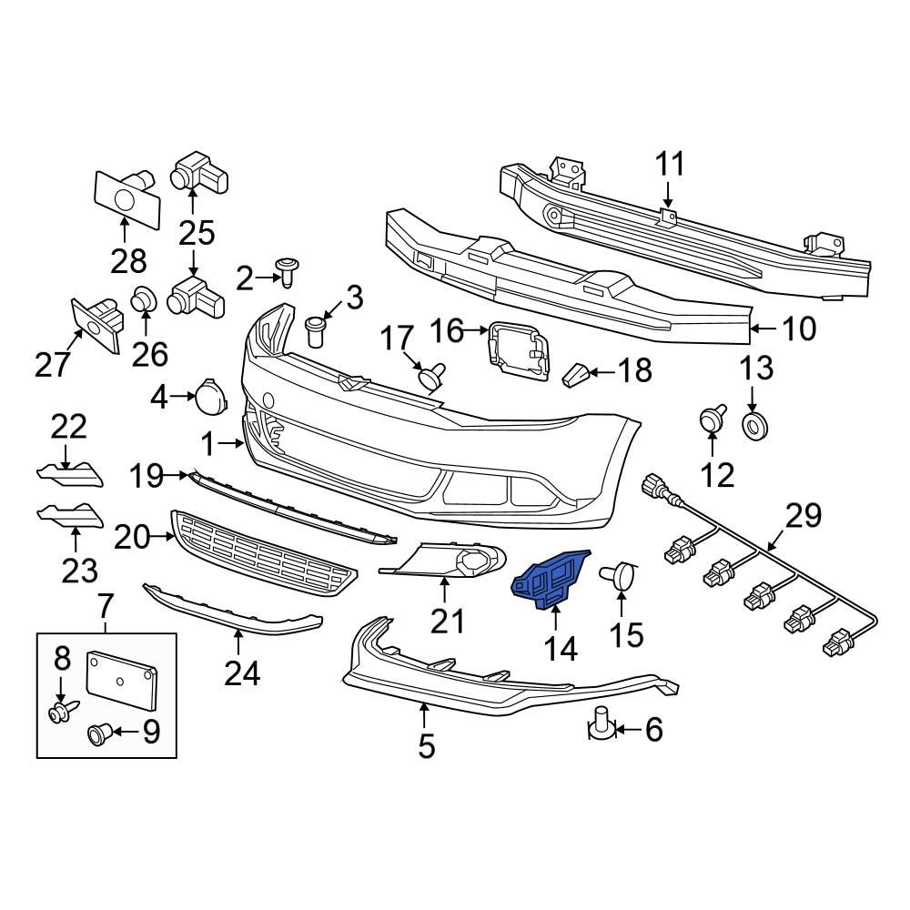 Volkswagen OE 5C6807184A - Front Right Bumper Cover Bracket