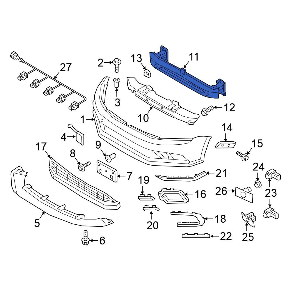 Volkswagen OE 5C6807109B - Front Bumper Impact Bar